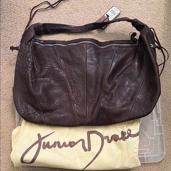 Junior Drake | Bags | Vintage Junior Drake Dark Brown Leather Shoulder ...